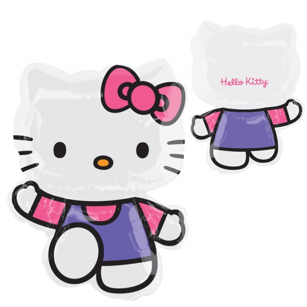 Hello Kitty rosa & lila folieballong - 76 cm - Zingland.se