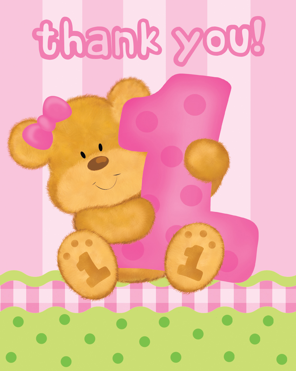 Rosa tackkort - I am one - 8 st - Zingland.se