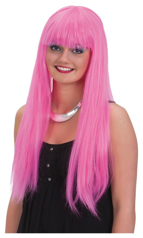 Midjelång rosa peruk - Zingland.se