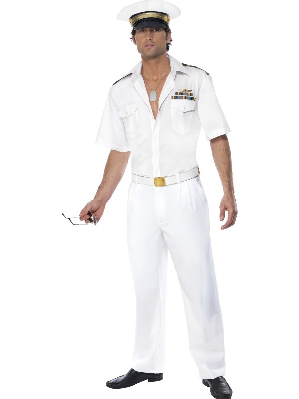 Top Gun kapten maskeraddräkt, vit - Zingland.se