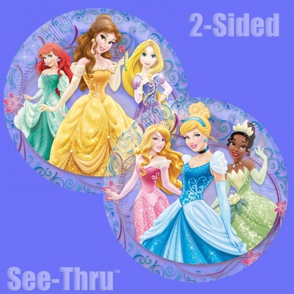 Rund genomskinlig ballong Disney Prinsessa - 66 cm - Zingland.se
