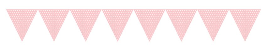 Babyrosa prickiga vimplar - papper 1.7m - Zingland.se