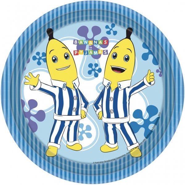 Bananer i pyjamas papperstallrikar 23cm - 8 st - Zingland.se