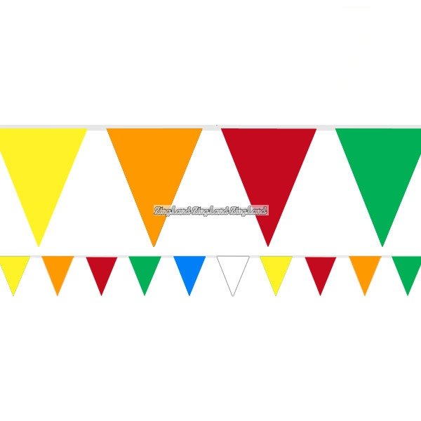 Stora flerfärgad vimplar - plast 36.5m - Zingland.se