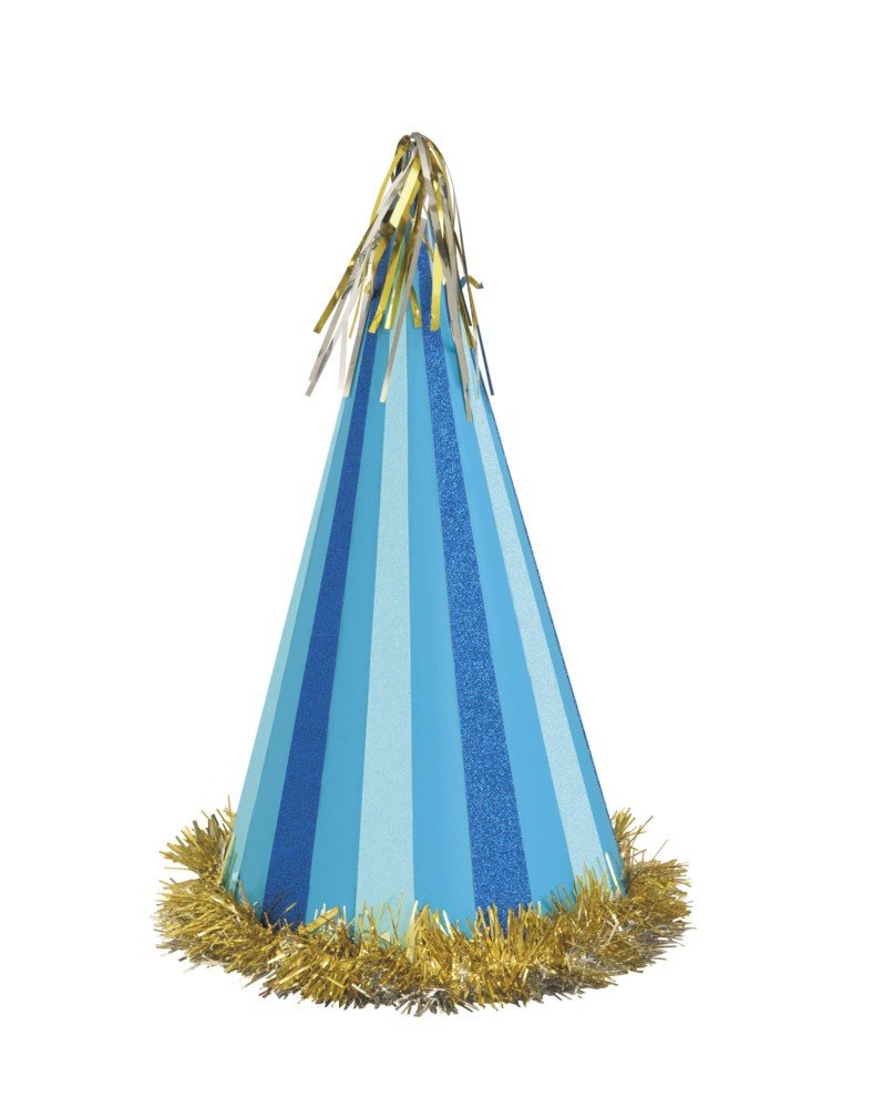 Jumbo partyhatt - Blå med glitter - Zingland.se